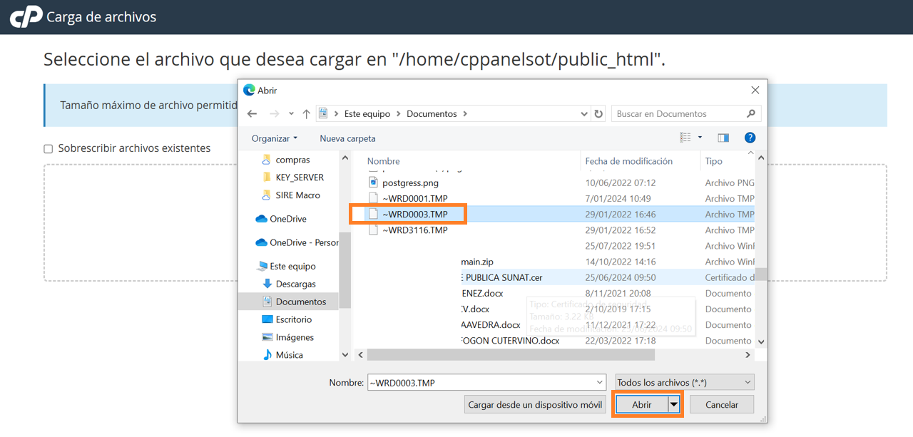 ¿Cómo cargar un archivo usando el Administrador de archivos? - SOLBUTEC S.A.C.